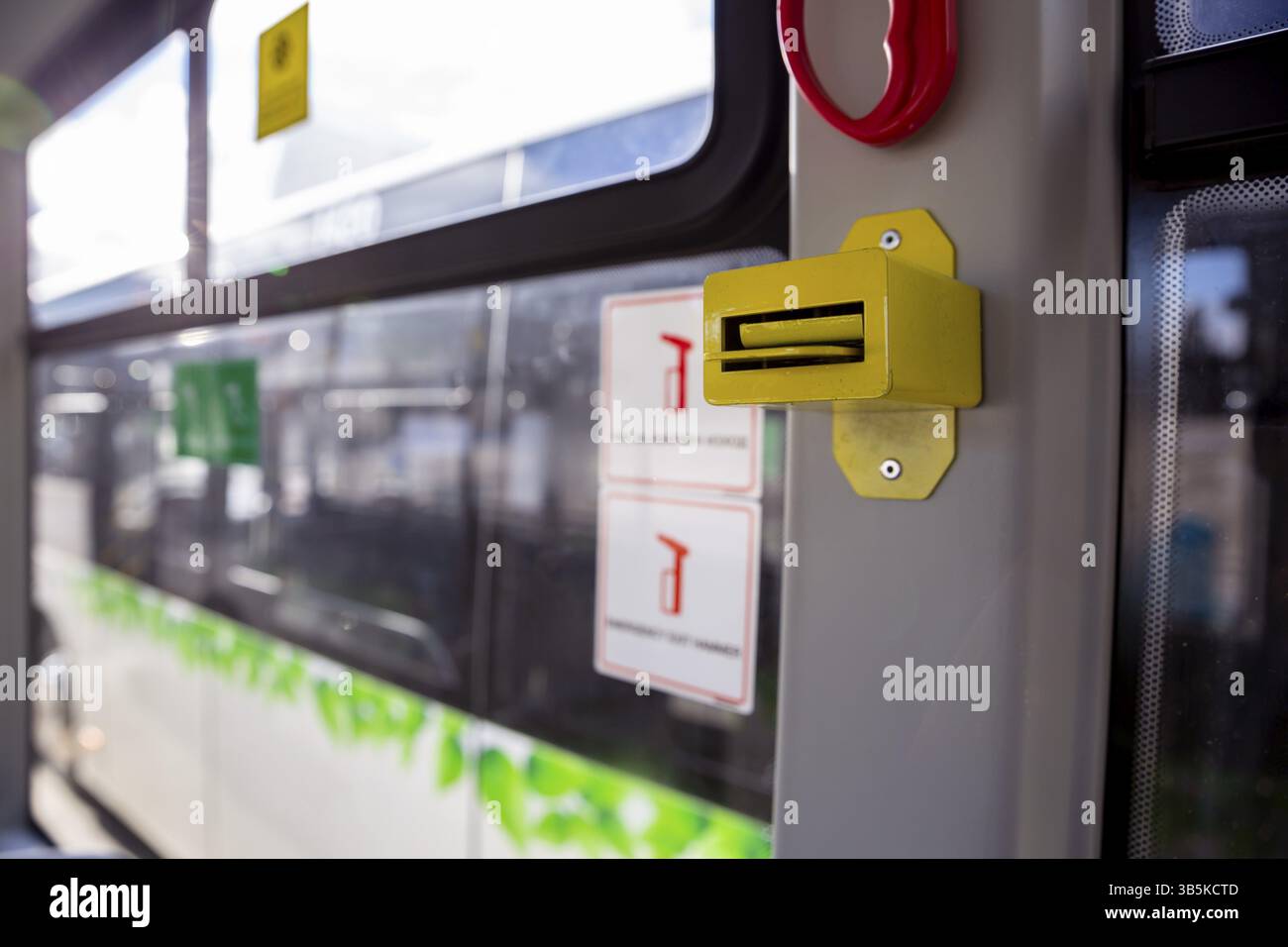 Bus ticket perforator in a new modern busses on LPG - Liquefied ...