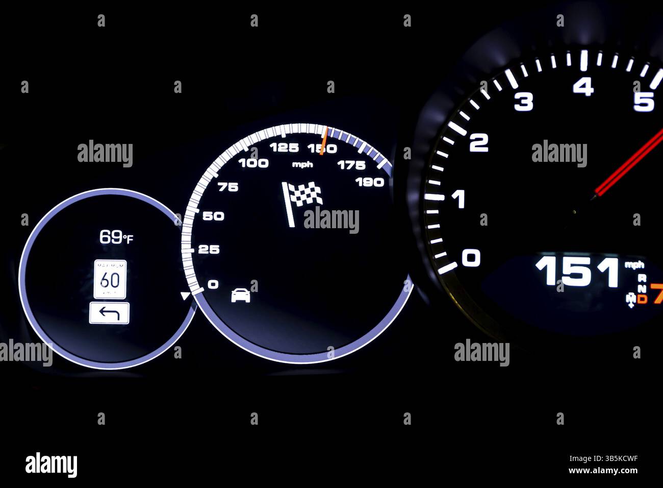 Modern light car mileage (dashboard, milage) isolated on a black ...