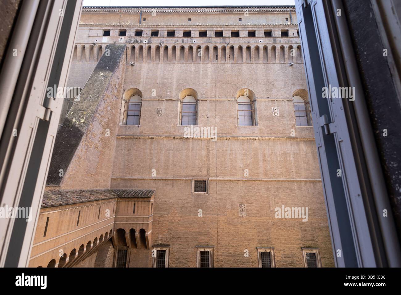 Buttresses of the Sistine Chapel from a window of the Vatican Museums ...