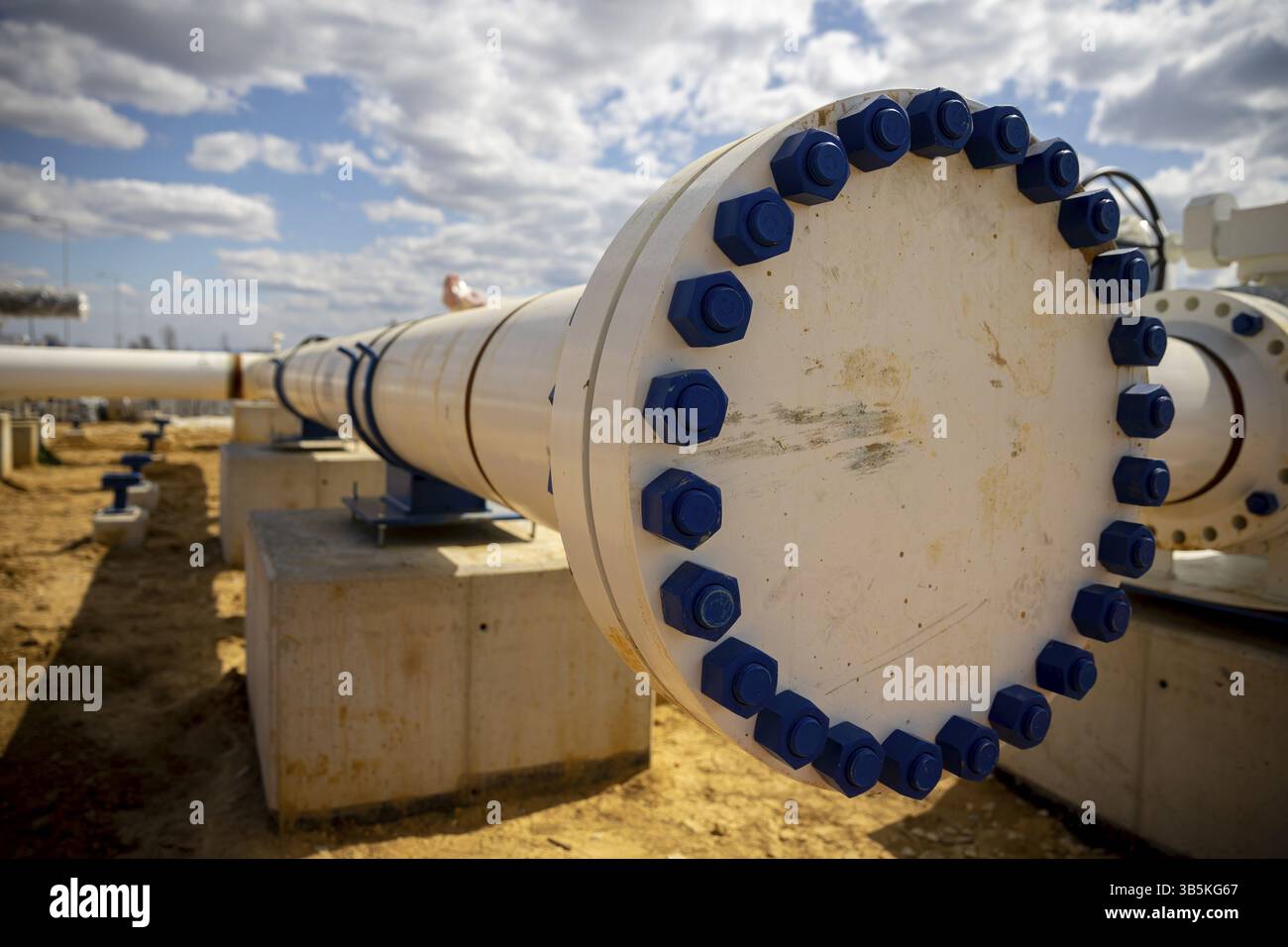 Construction site of an interconnected natural gas transmission ...
