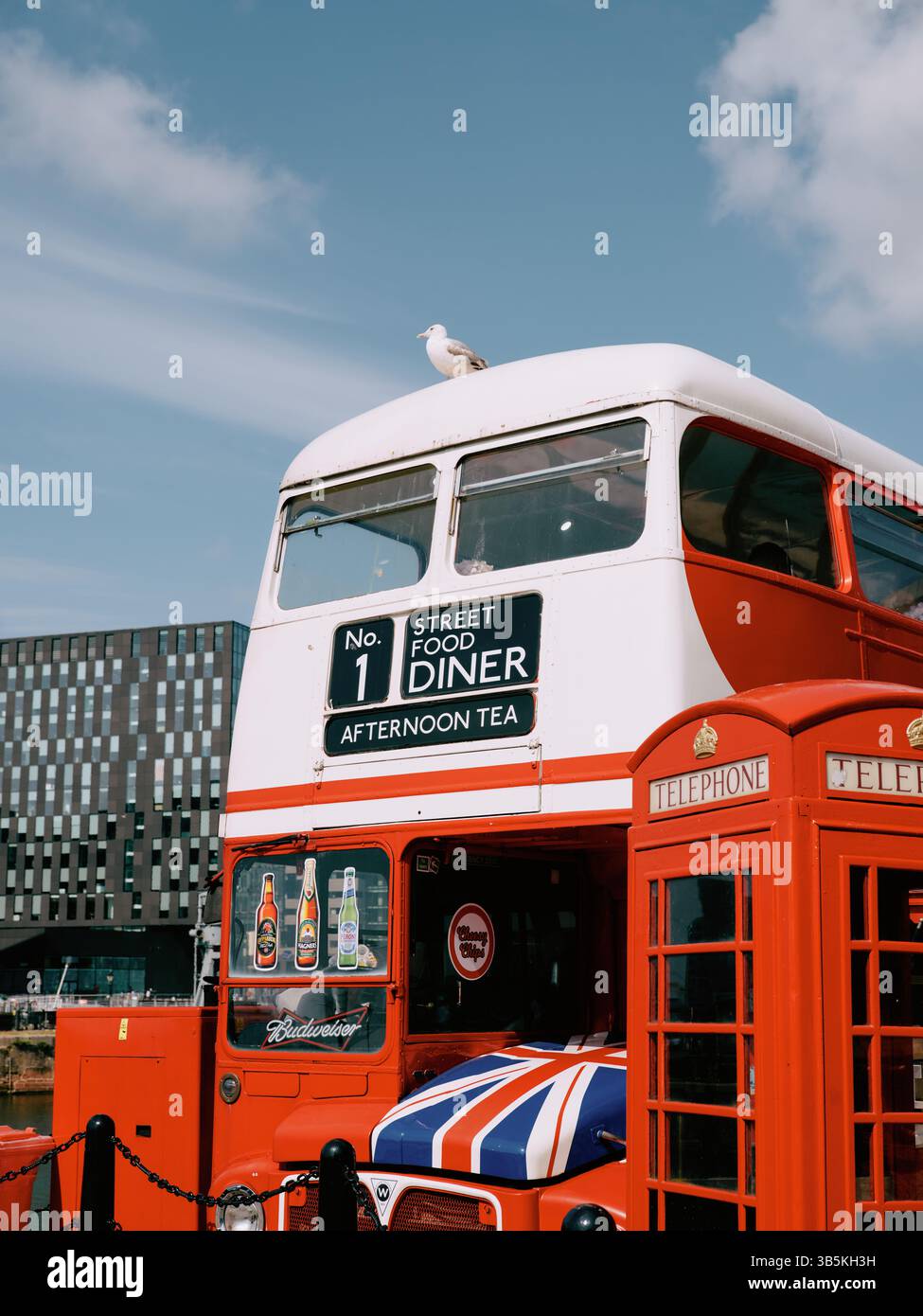 A diner converted red routemaster bus with seagull in the popular ...