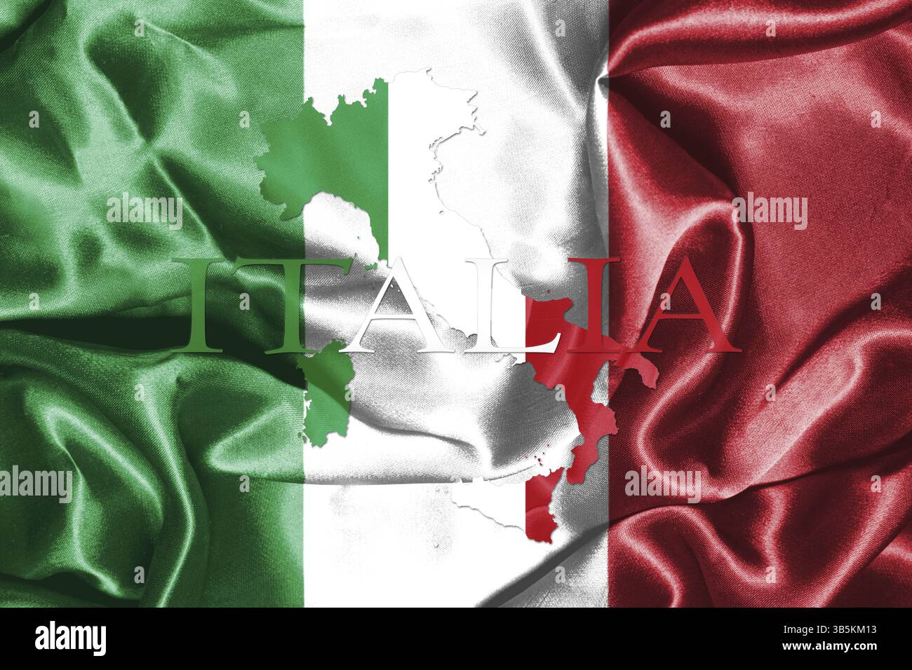 Map of Italy With Italian Flag. Official colors and proportion ...