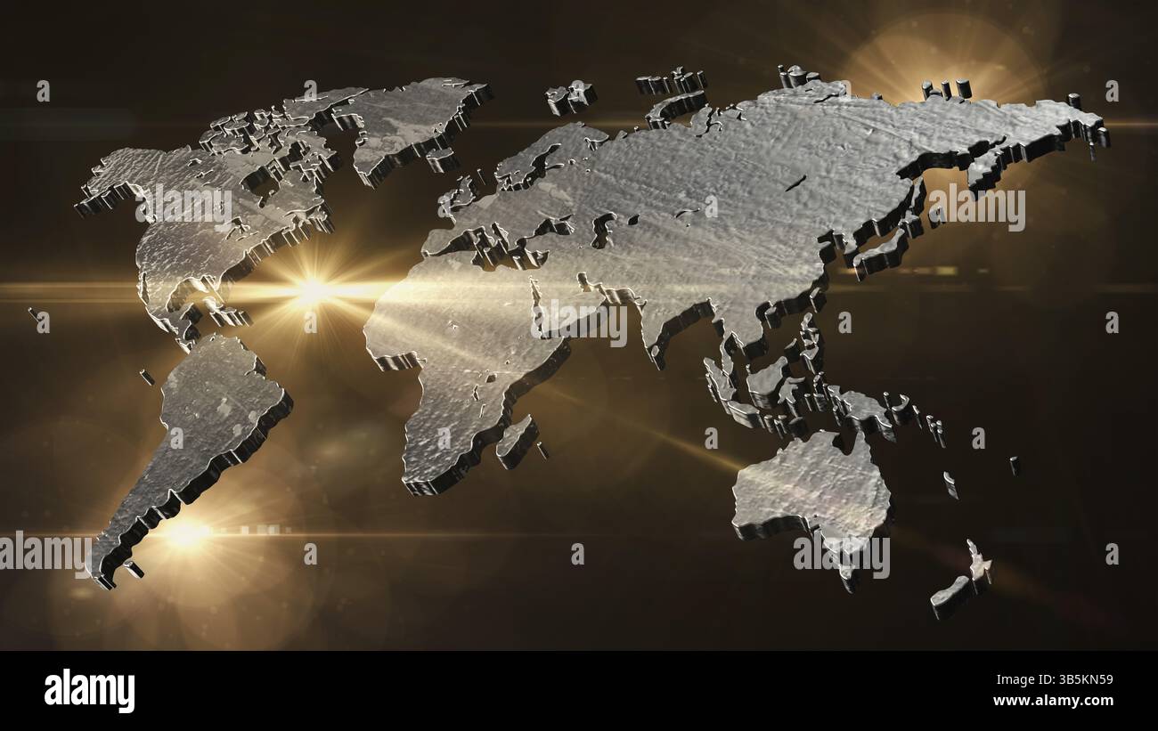 World map in space 3D render Stock Photo - Alamy