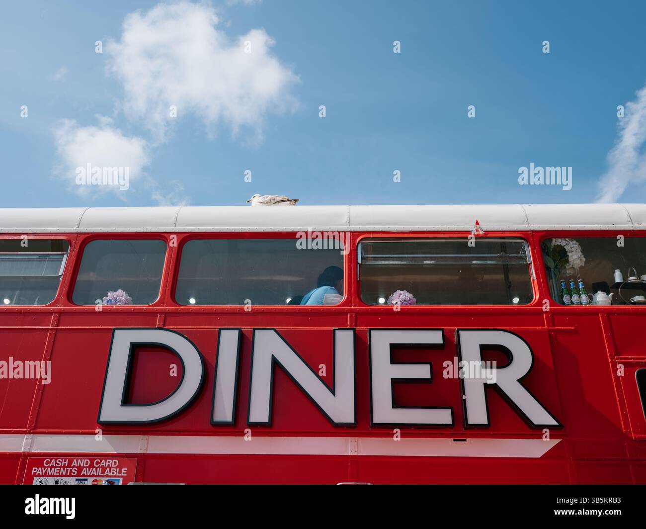 A diner converted red routemaster bus with seagull in the popular ...
