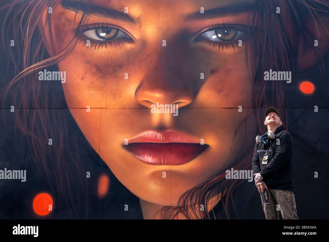 Artist 'Jeks', who has travelled from North Carolina in the United ...