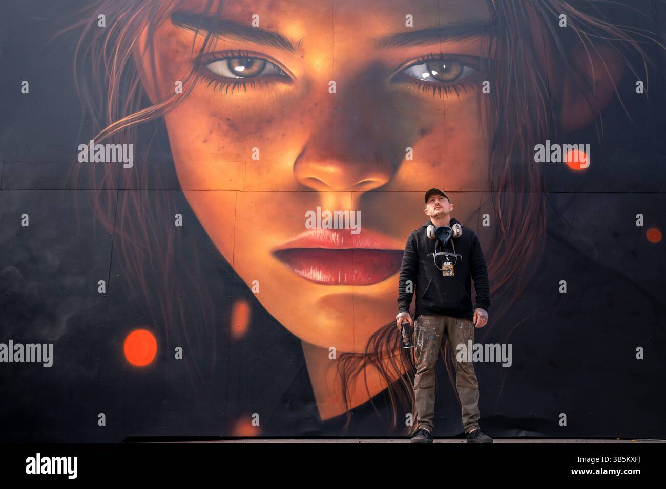 Artist 'Jeks', who has travelled from North Carolina in the United ...