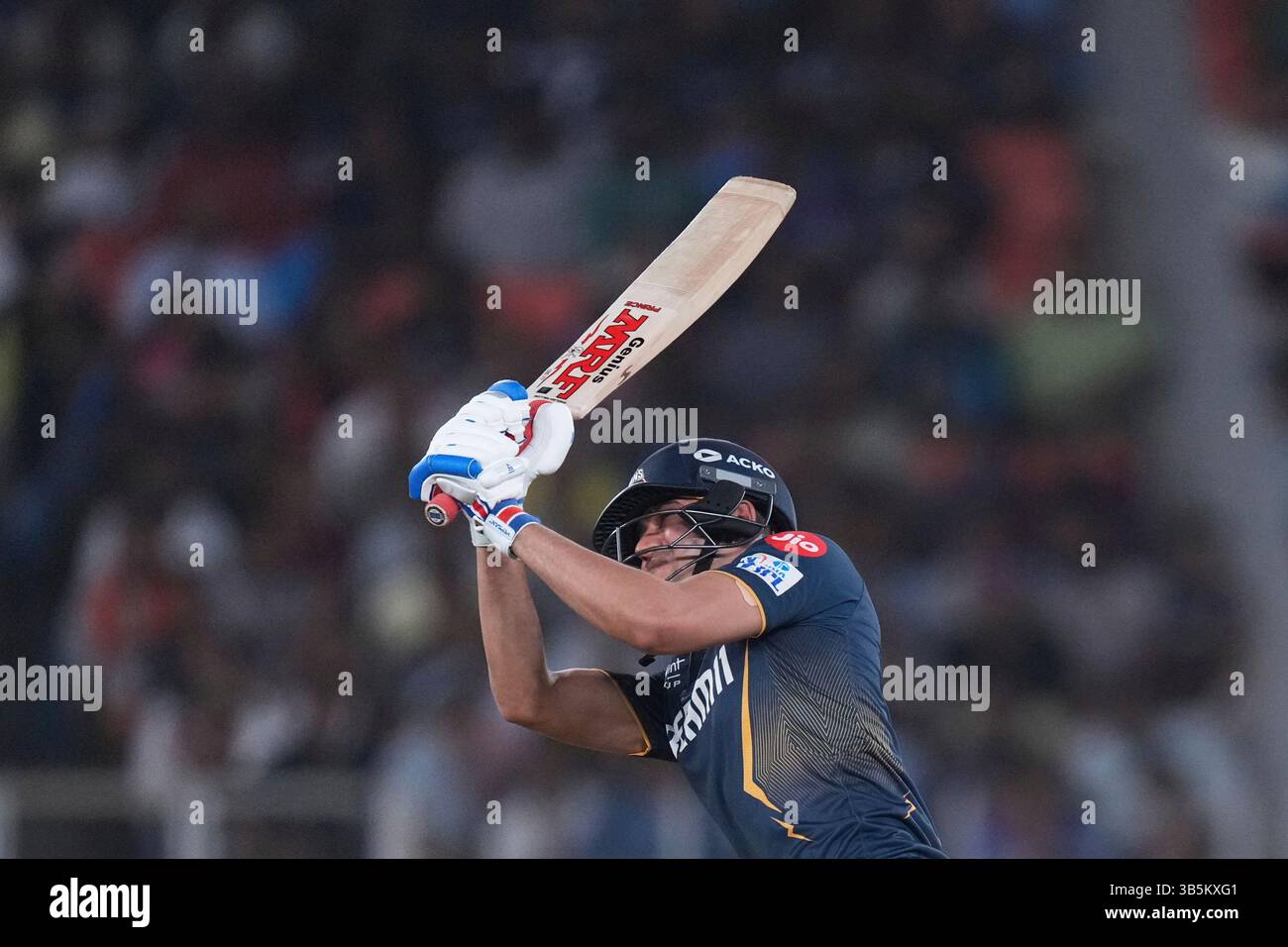 Gujarat Titans' captain Shubman Gill plays a shot during the Indian ...