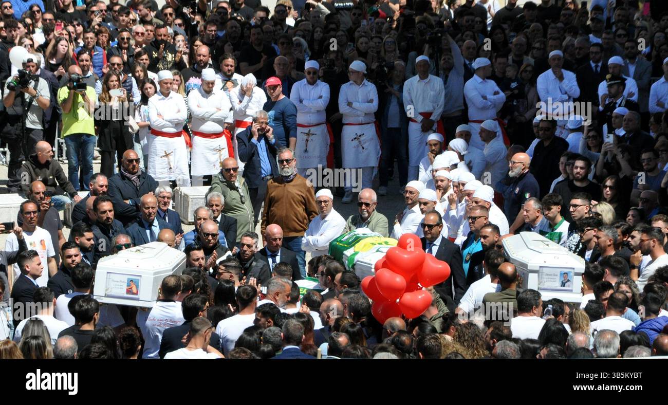 Monreale, . 02nd May, 2025. Palermo. Funeral in Monreale of the three ...