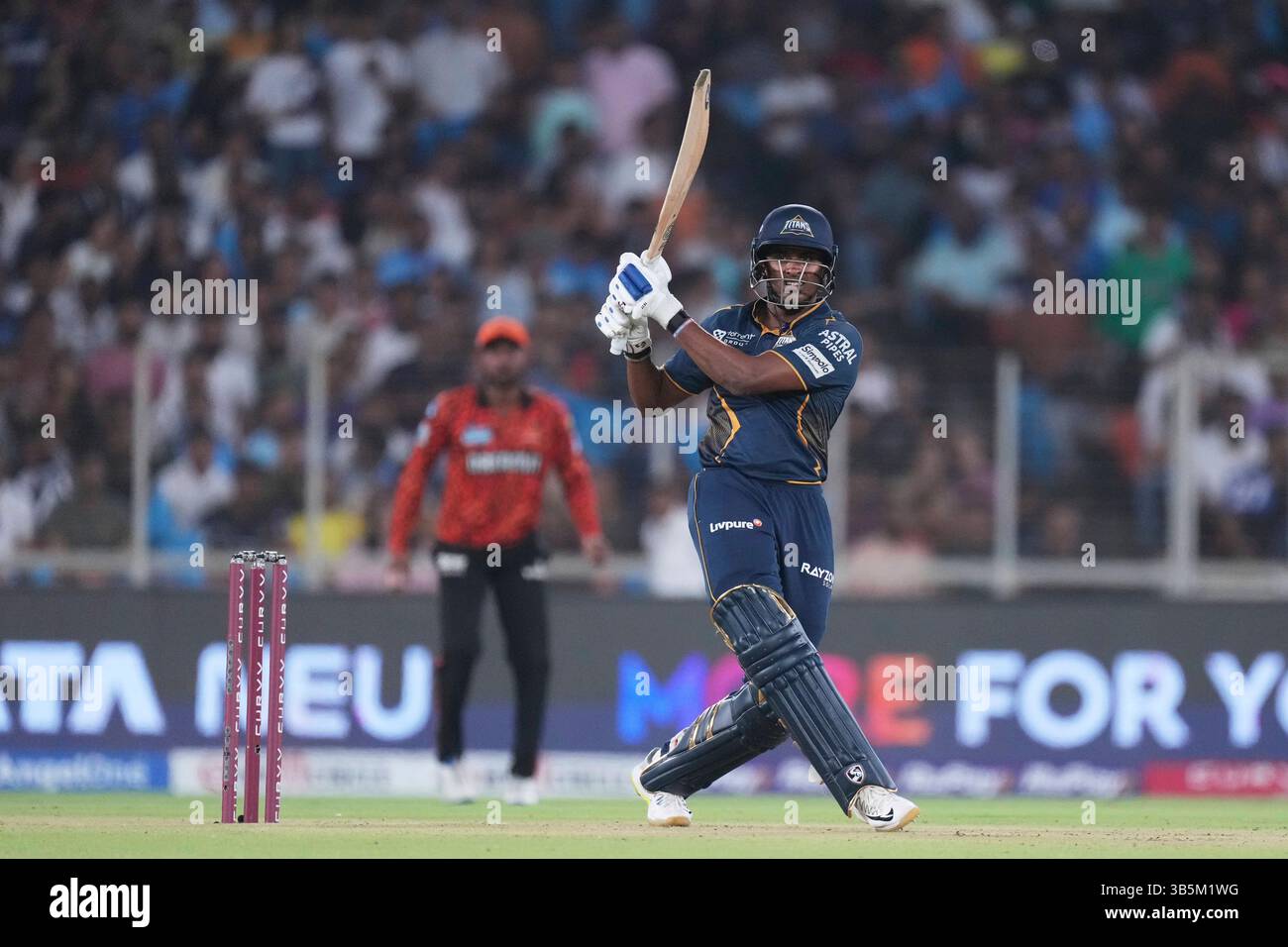 Gujarat Titans' Sai Sudharsan plays a shot during the Indian Premier ...