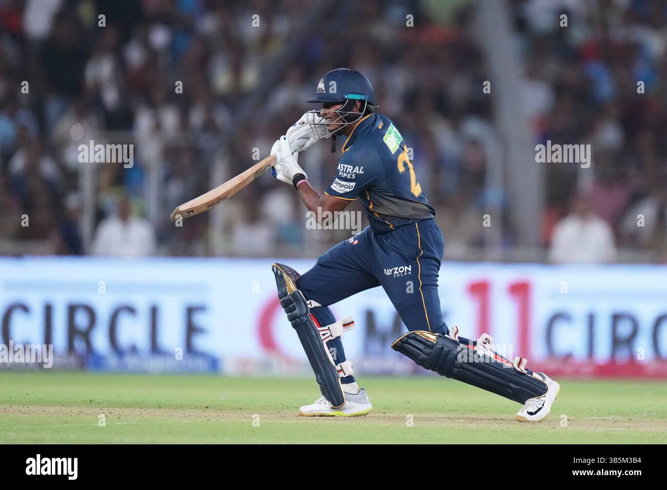 Gujarat Titans' Sai Sudharsan plays a shot during the Indian Premier ...