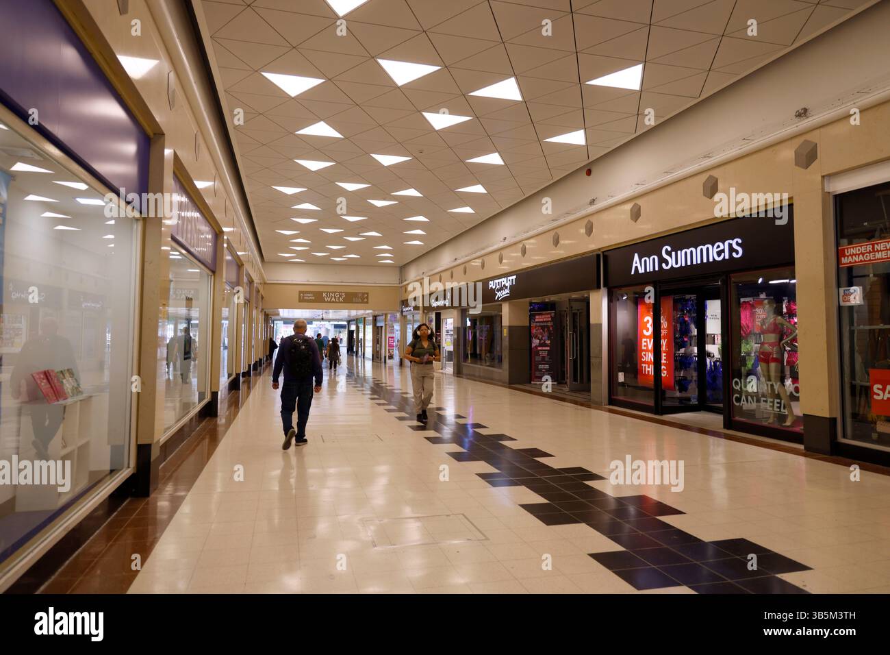 Inside Kings Walk shopping mall, in the city centre of Gloucester ...