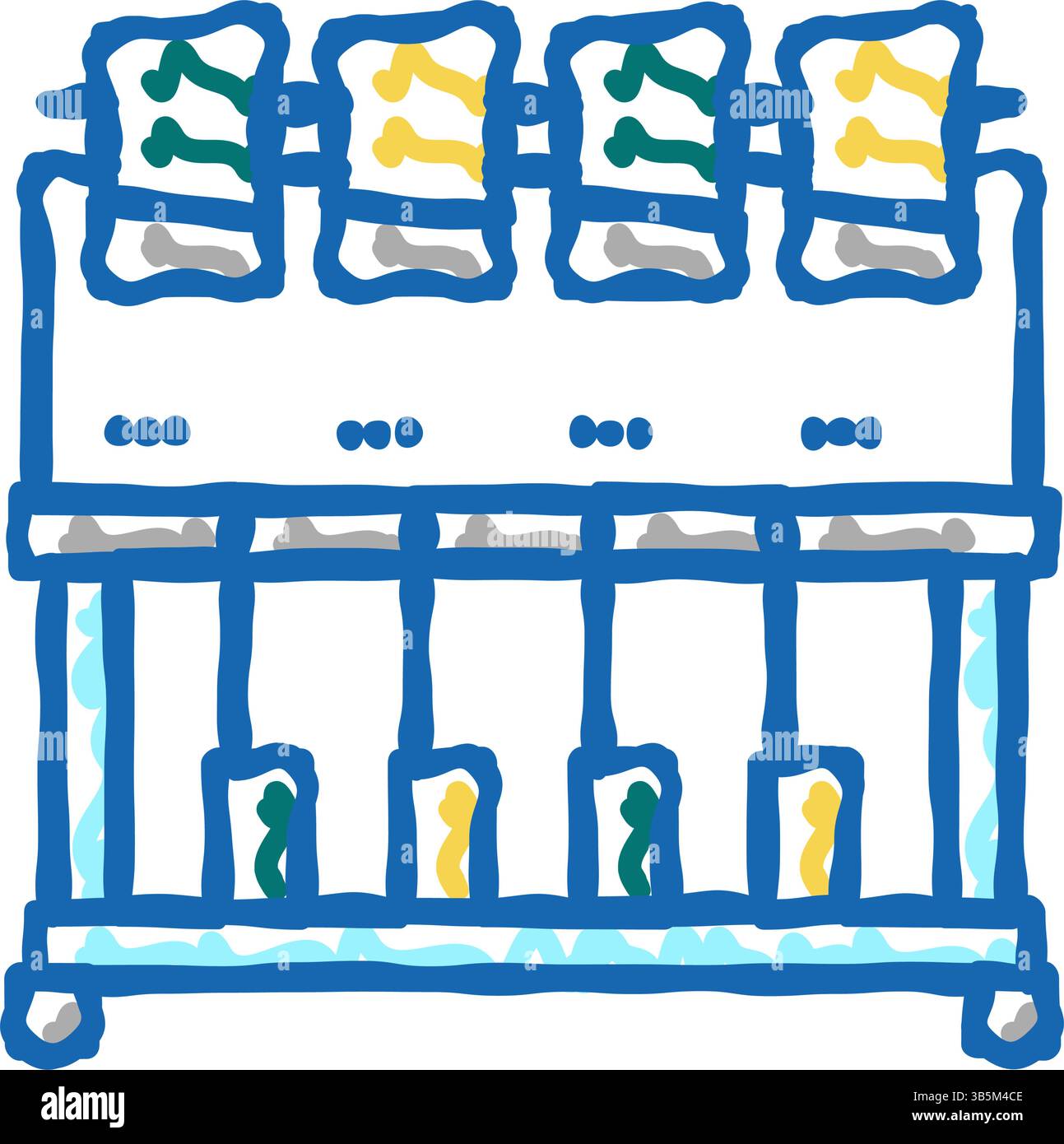 industrial embroidery machine icon doodle illustration Stock Vector ...