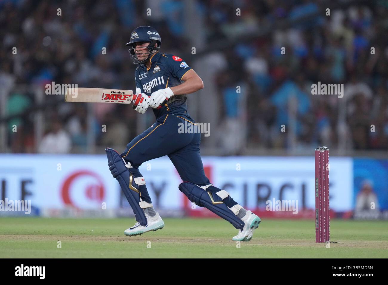 Gujarat Titans' captain Shubman Gill plays a shot during the Indian ...