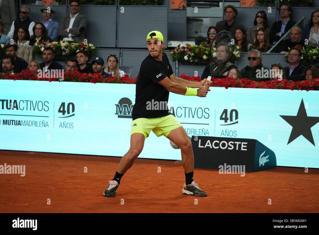 Madrid, Spain. 02nd May, 2025. Tennis player Francisco Cerundolo vs Casperd Ruud during the ...