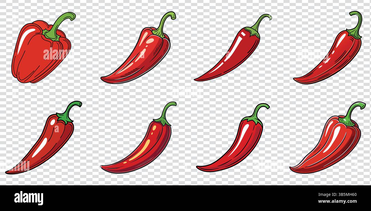 Hand-drawn Red Chili Peppers Seamless Pattern Stock Vector Image & Art ...