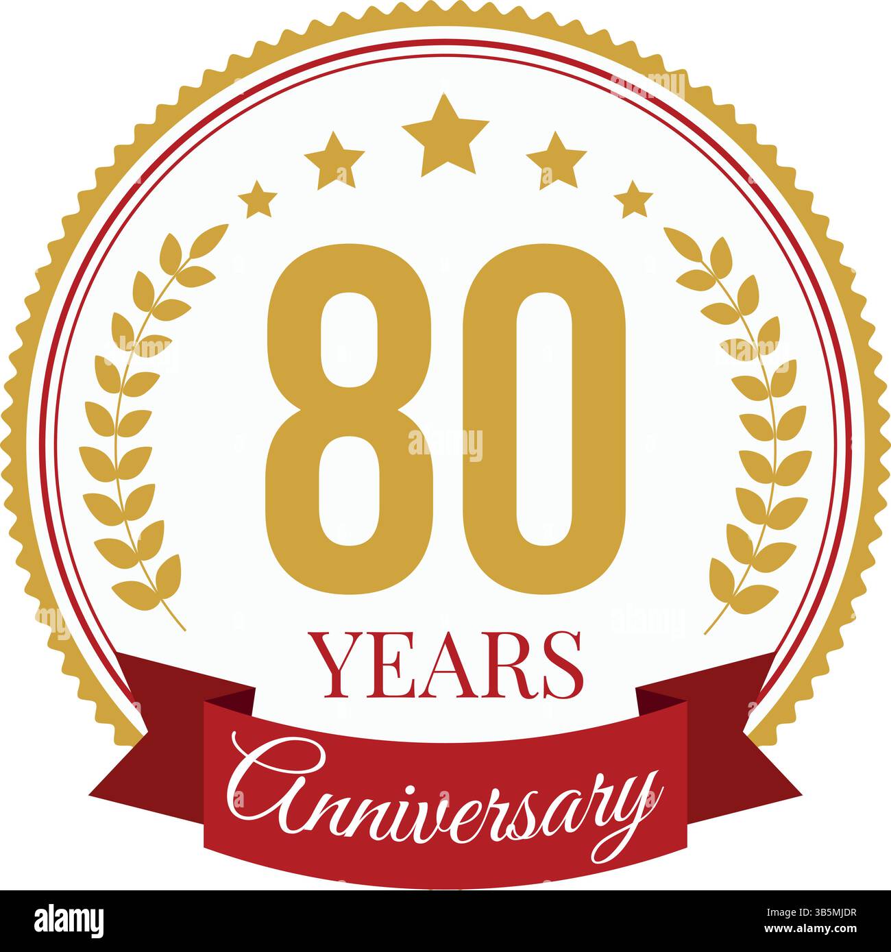 Logo 80 Years Anniversary Celebration Design Template Stock Vector ...