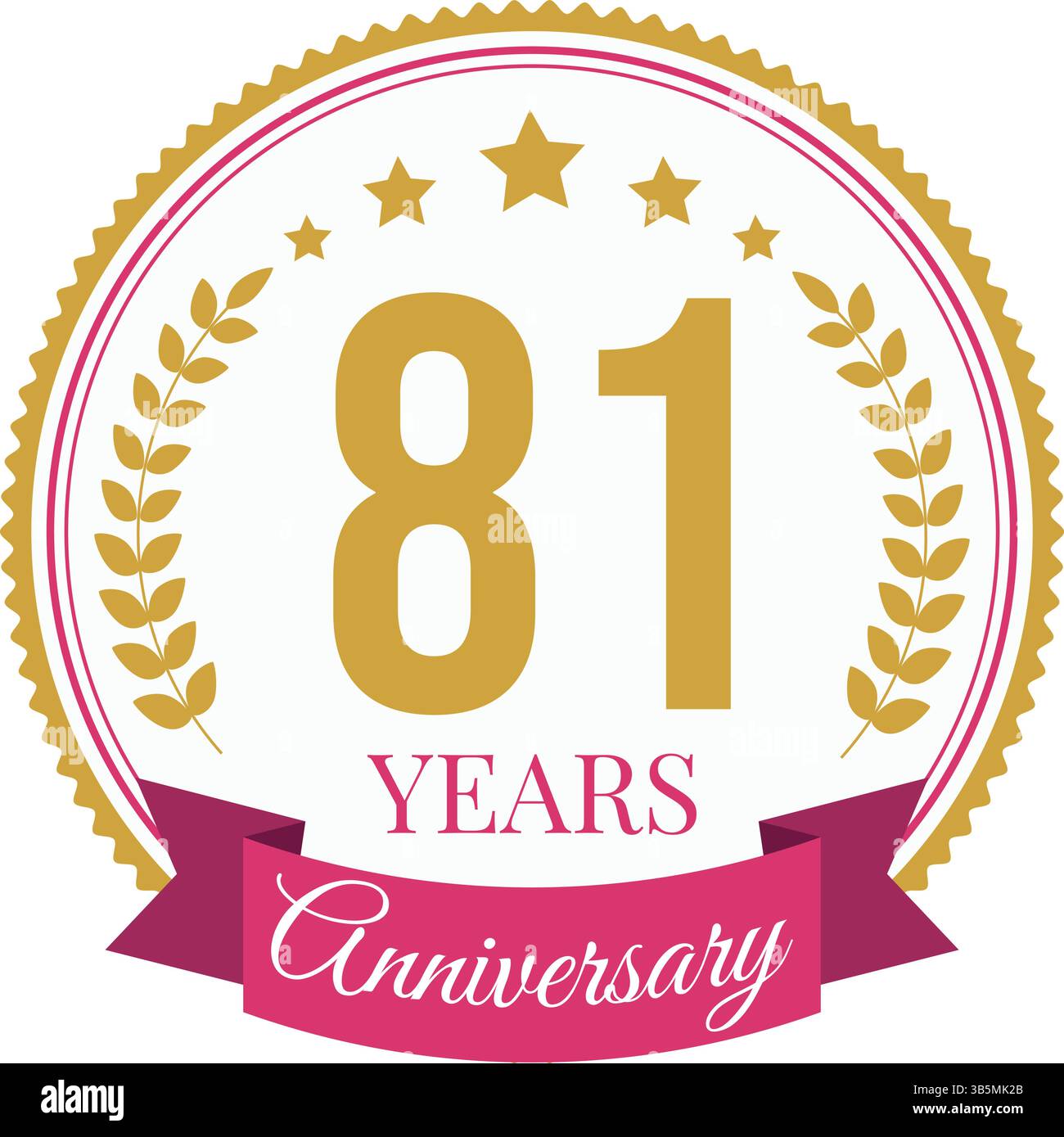 Logo 81 Years Anniversary Celebration Design Template Stock Vector ...