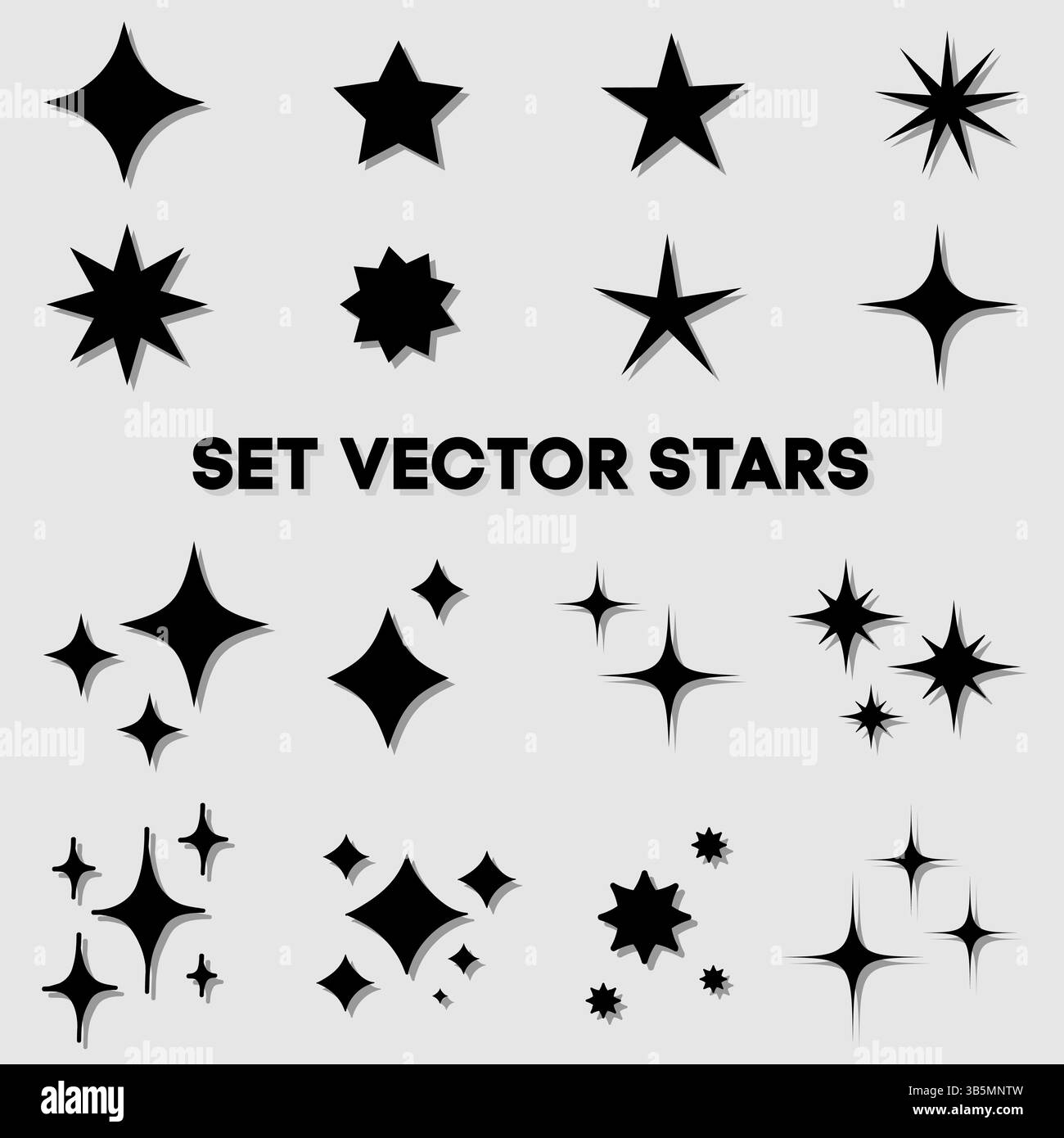Set with stars Black and White Stock Photos & Images - Alamy