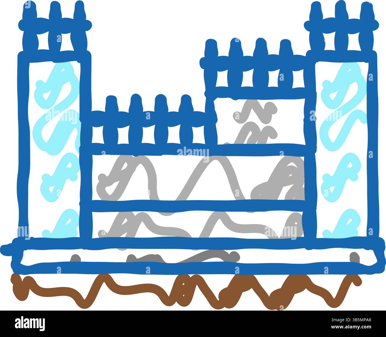 structure with reinforcement concrete icon doodle illustration Stock ...