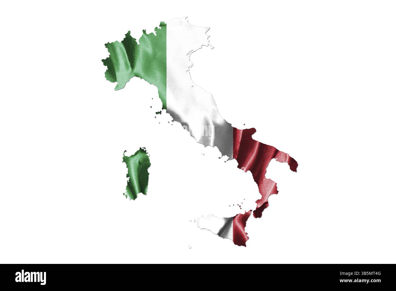 Map of Italy With Italian Flag. Official colors and proportion ...
