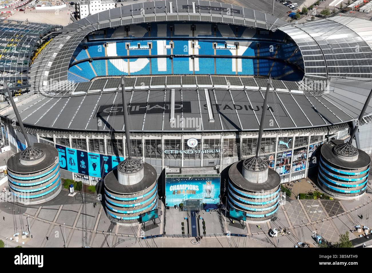 An aerial view of the players entrance during the Premier League match ...