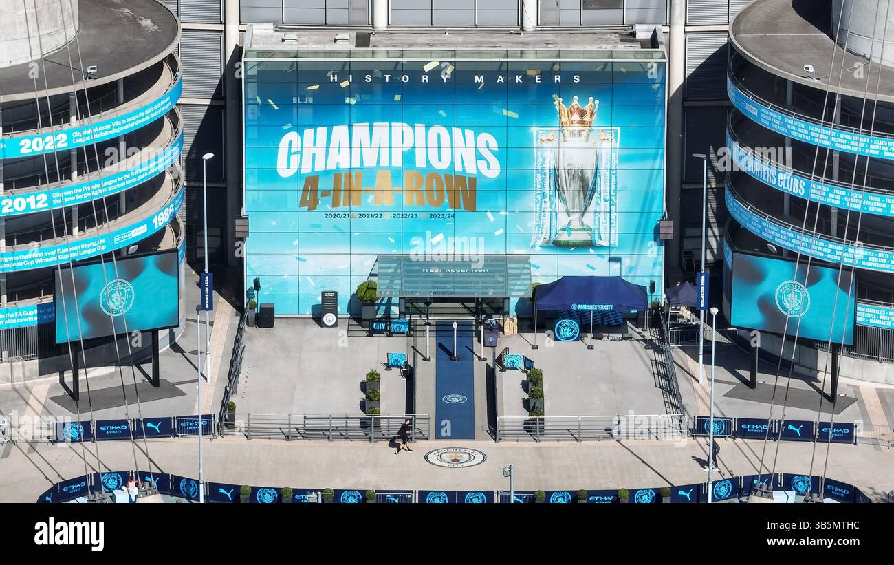 An aerial view of the players entrance during the Premier League match ...