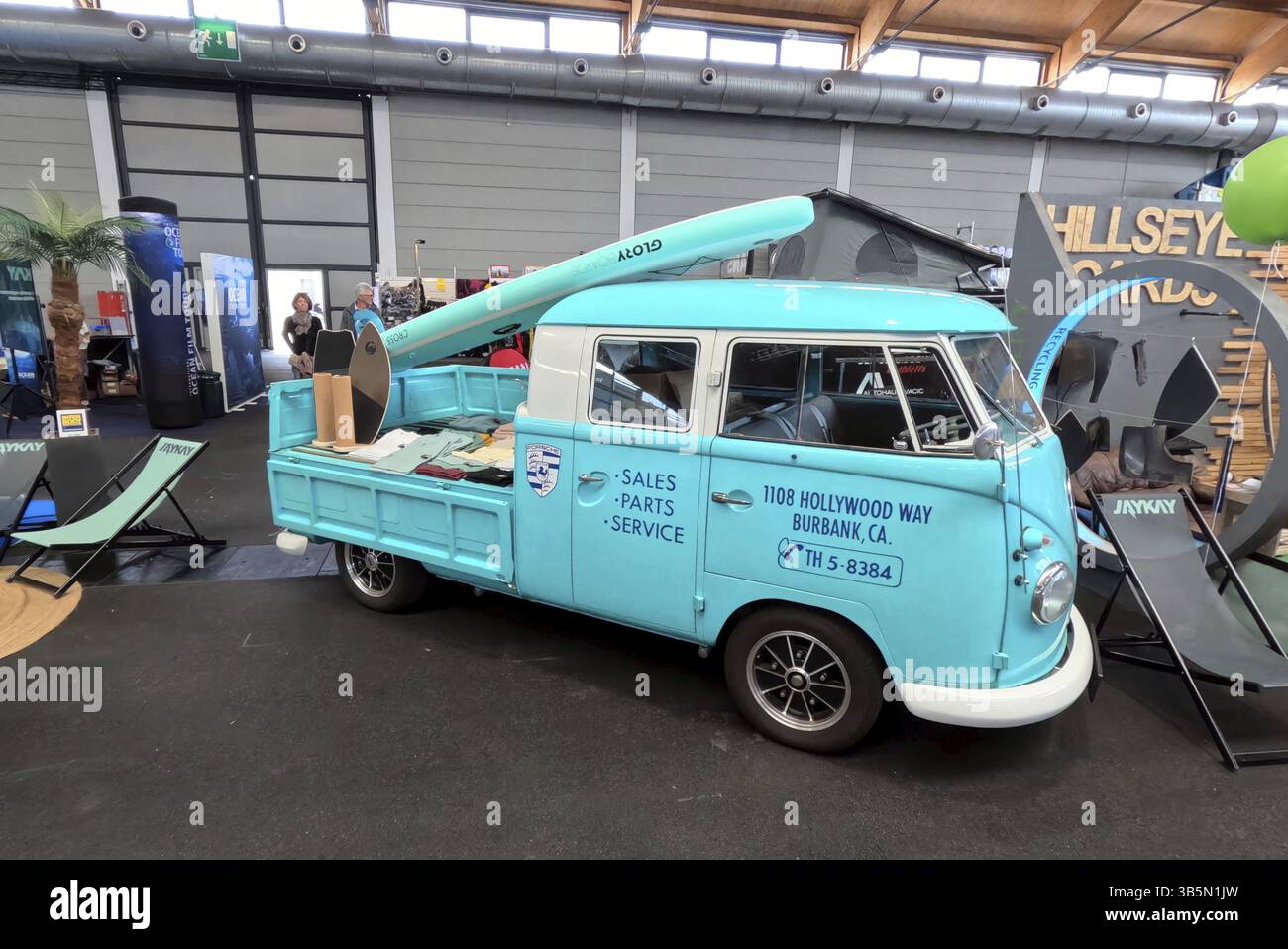 Old VW bus converted The 63rd Interboot 2024 trade fair in ...