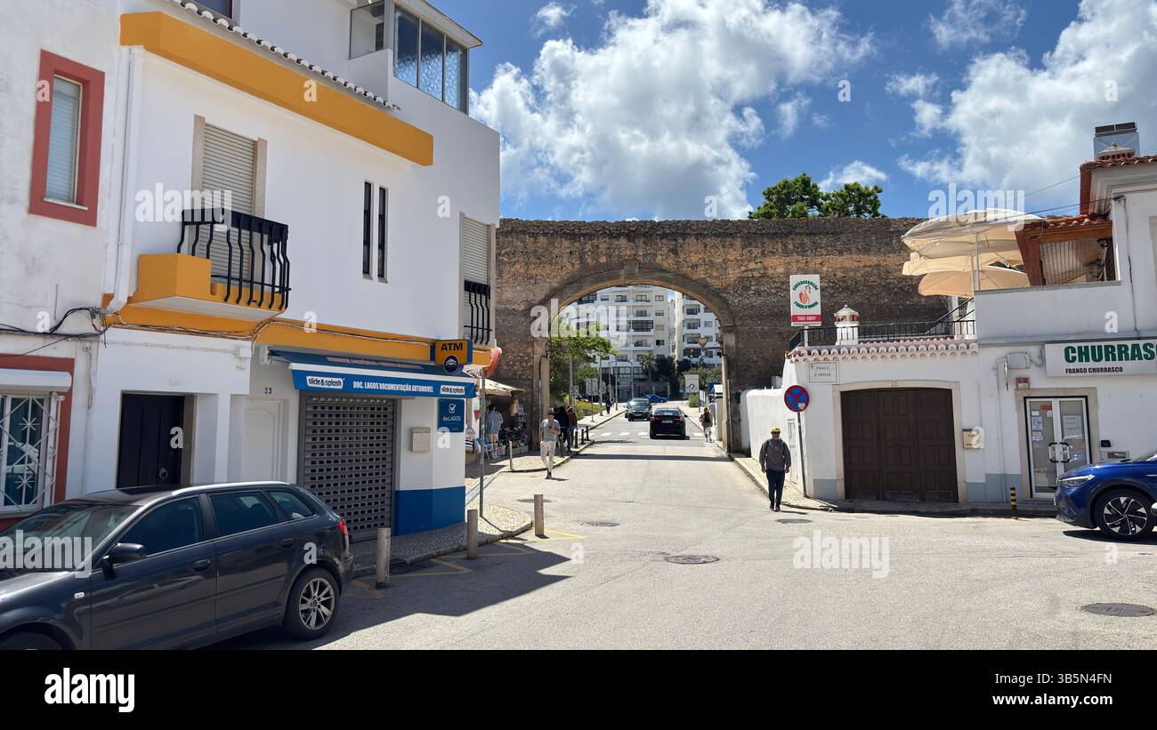 Lagos, Portugal. Algarve coast city with beautiful buildings, marina ...