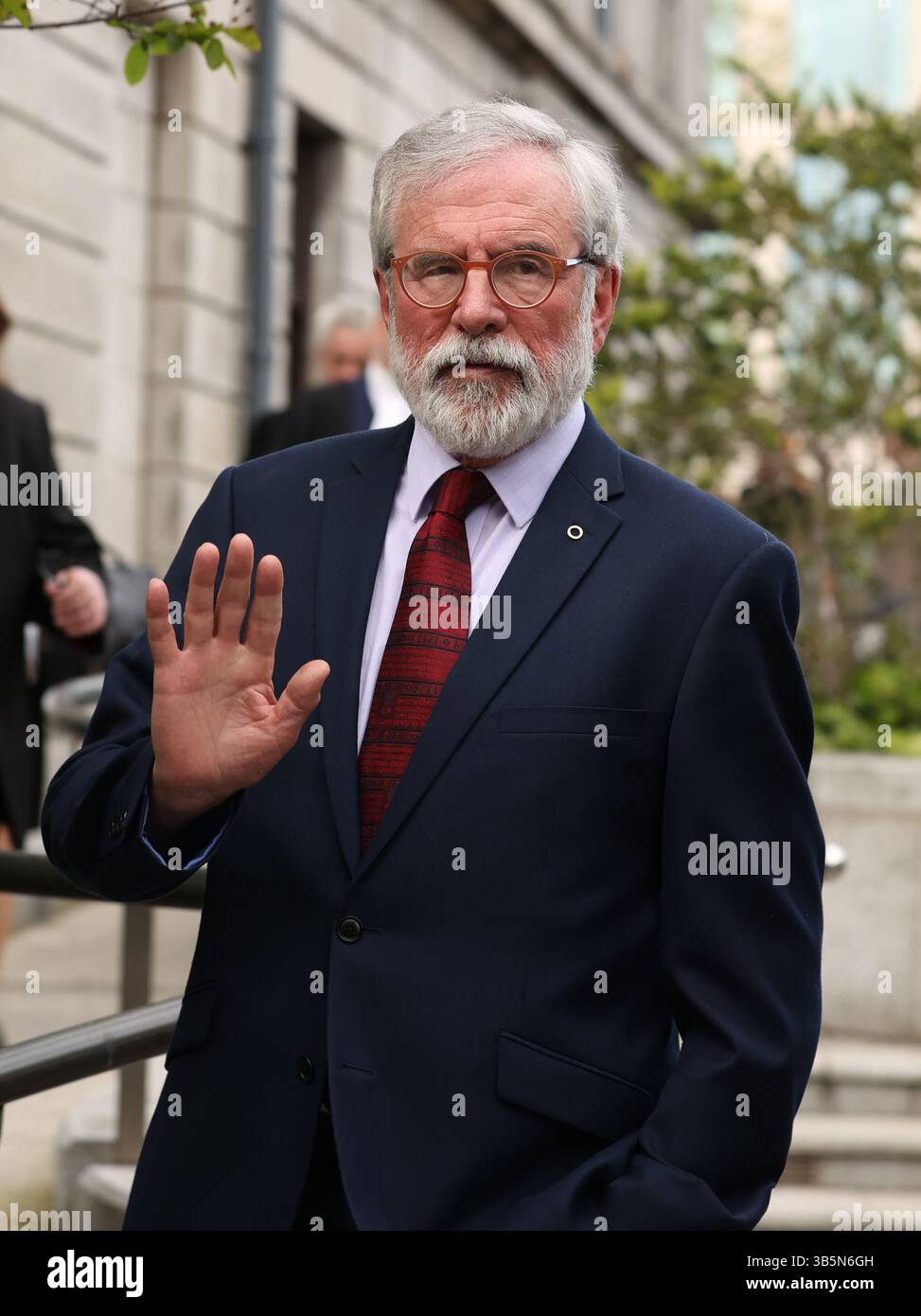 Gerry Adams leaves the High Court in Dublin, where the former Sinn Fein ...