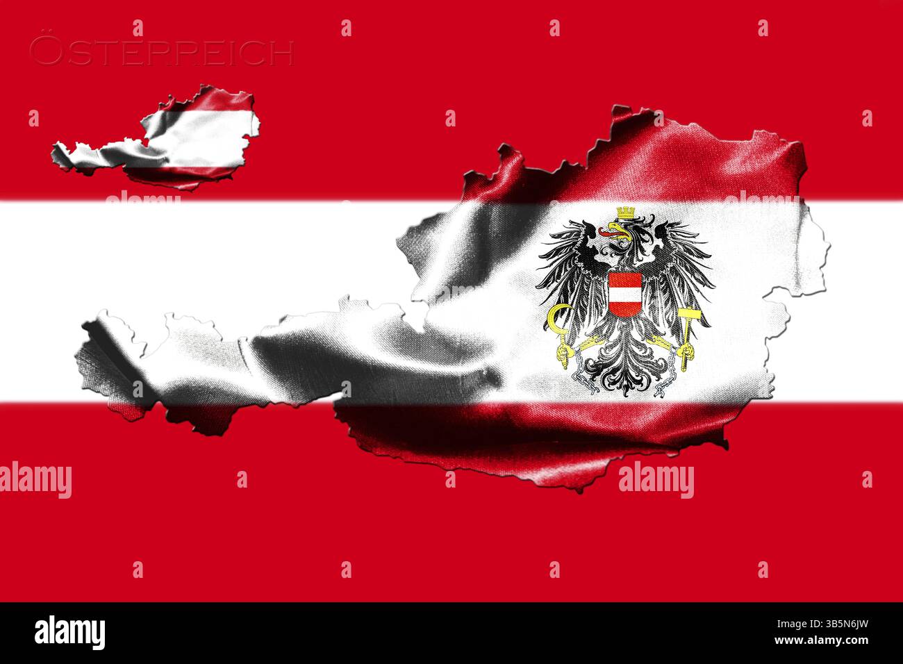 Map of Austria with national flag isolated on Austrian Flag background ...