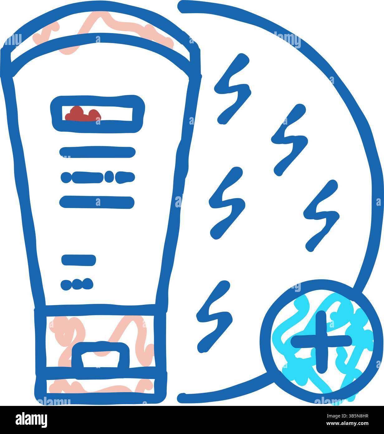 cream controling itching eczema icon doodle illustration Stock Vector ...