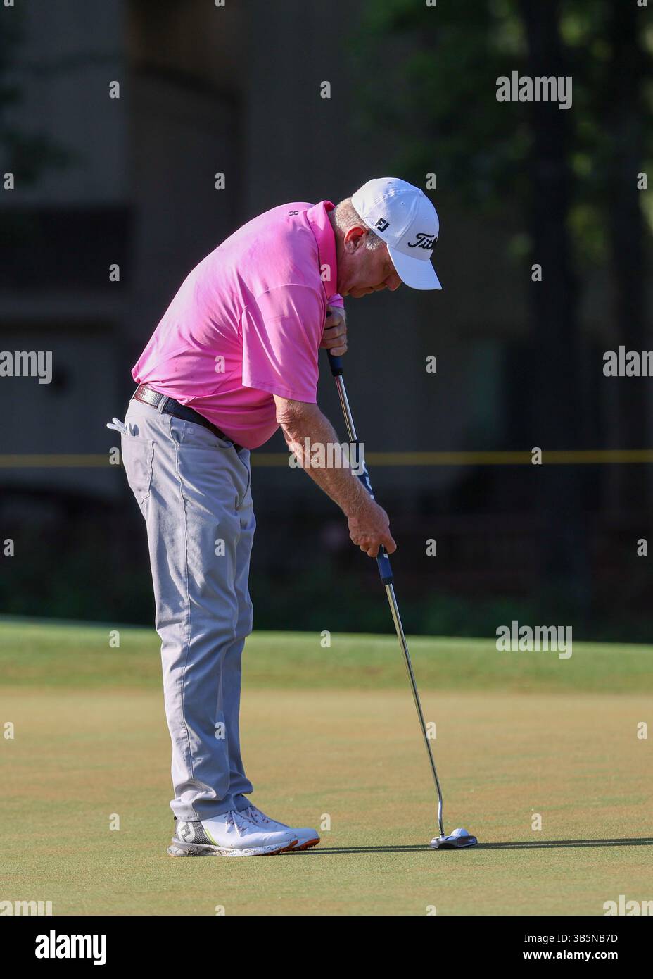 THE WOODLANDS, TX - MAY 02: Billy Mayfair putts on 10 green during the ...