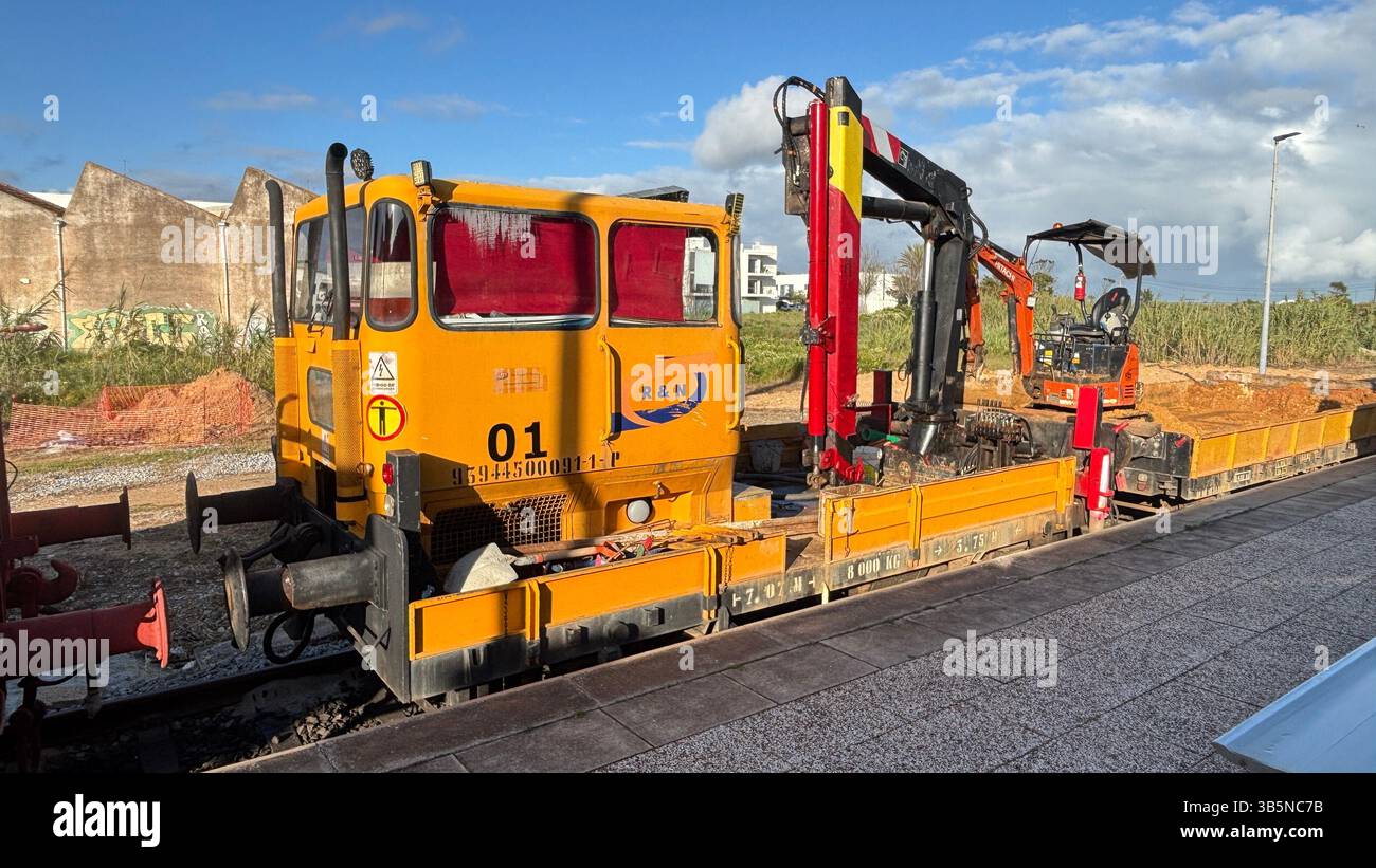 Portuguese Railway Engineering machine locomotive wagon building rail ...