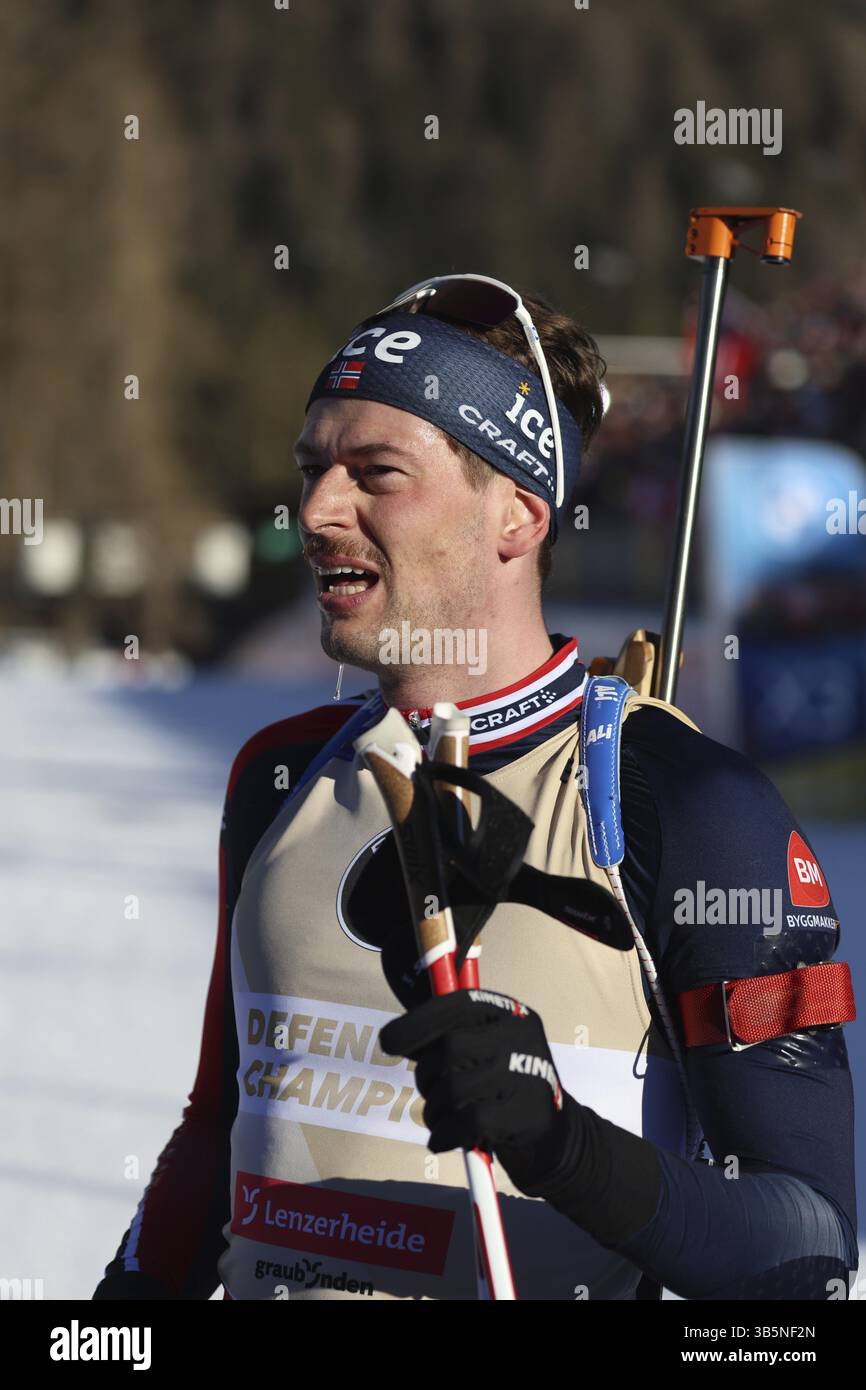 Sturla Holm Laegreid (Norway/NOR) crossing the finish line in the ...