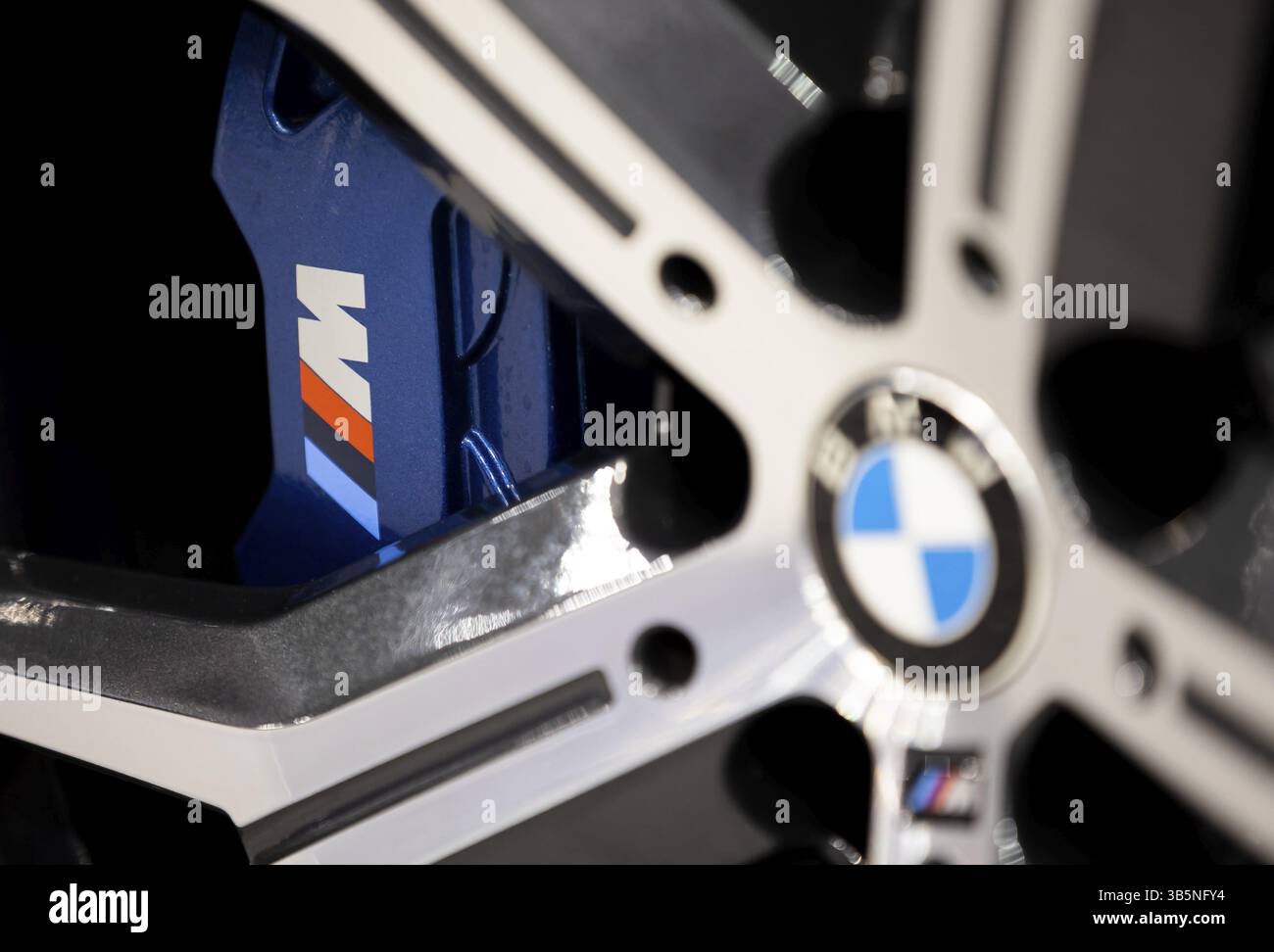 Sofia, Bulgaria - 3 June, 2022: Close-up of BMW M Power logo is seen on ...