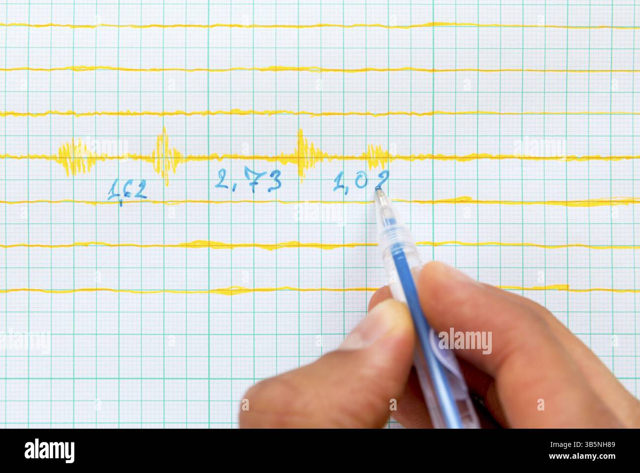 Seismological device for measuring earthquakes. Seismological activity ...
