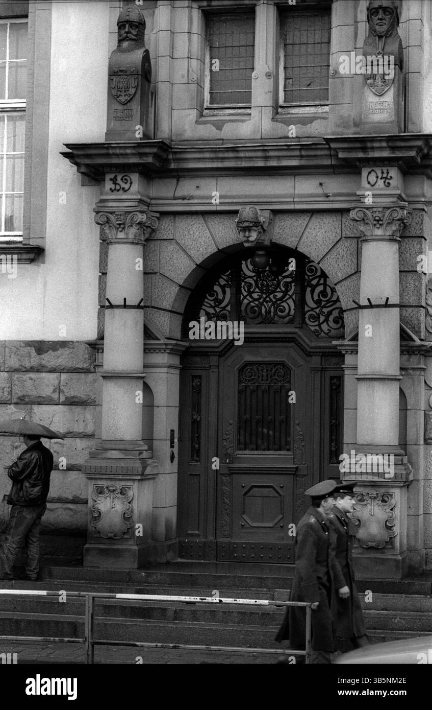 Germany, Eberswalde, 25 March 1992, town hall, Soviet officers (CIS ...