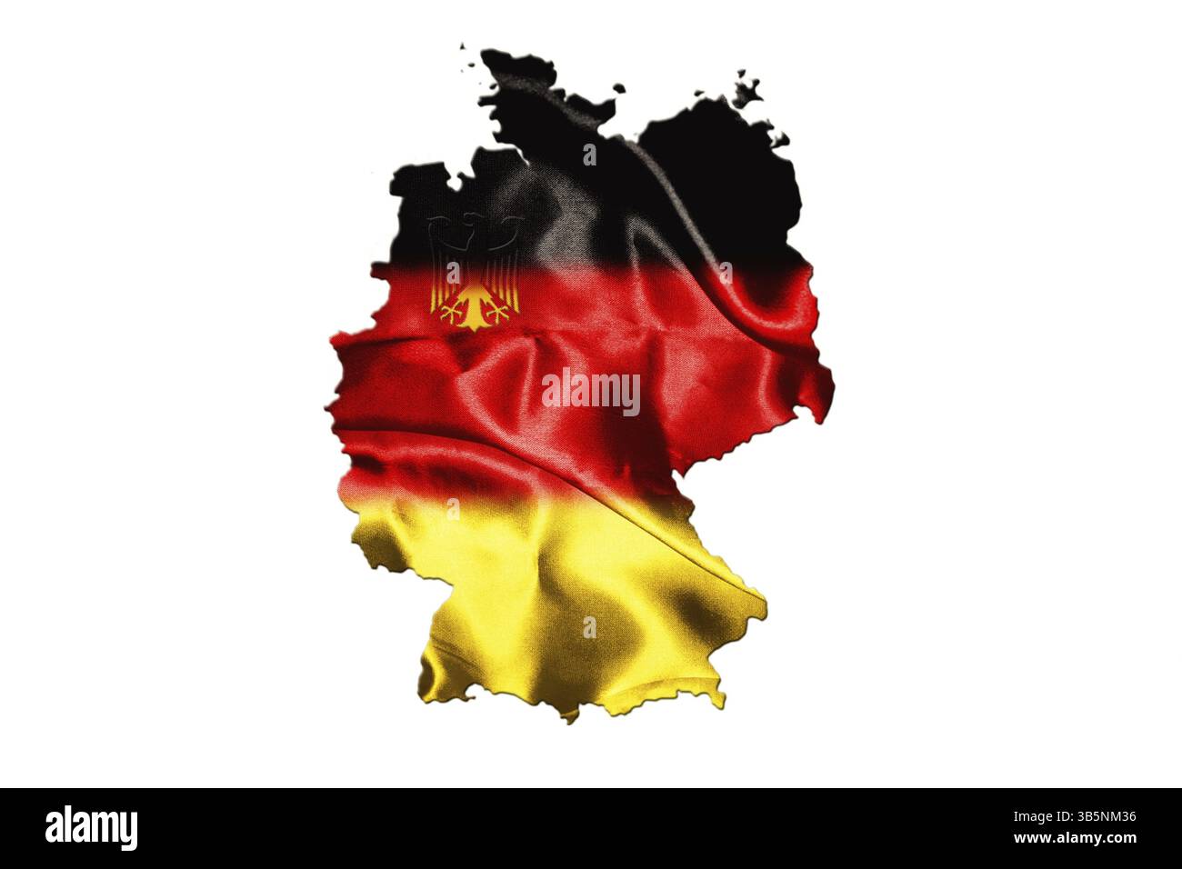 Map of Germany with national flag isolated on white background With ...