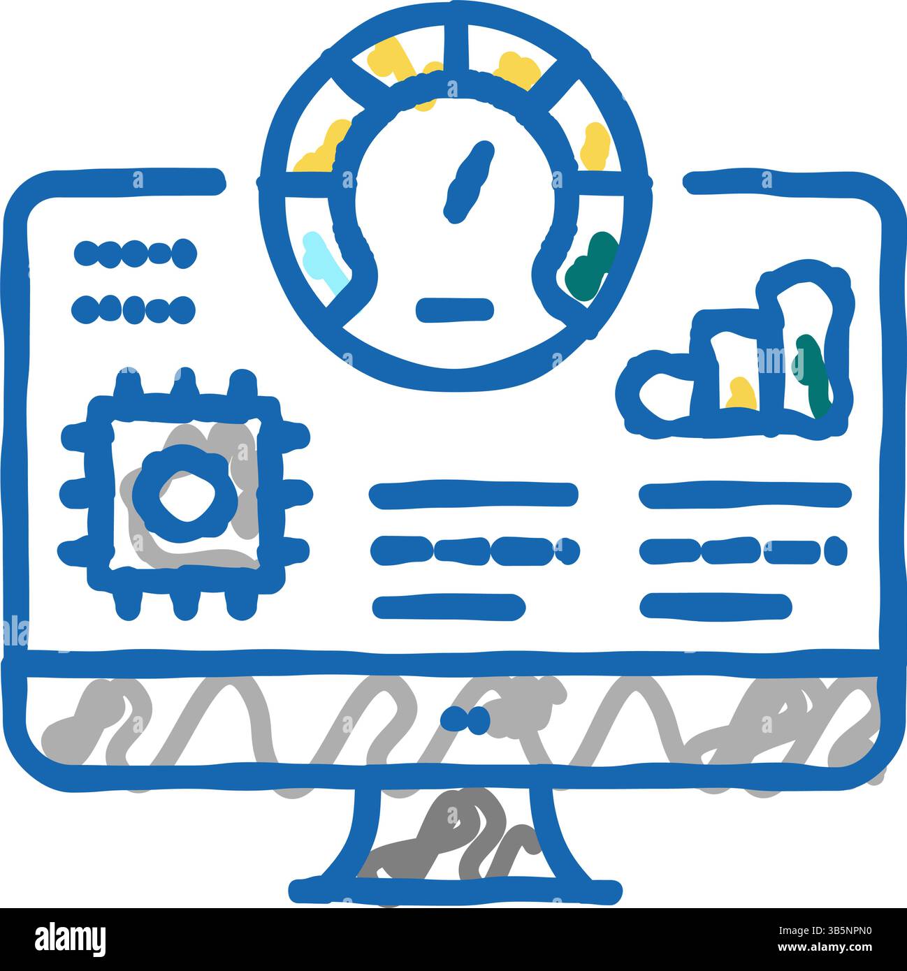 testing semiconductor manufacturing icon doodle illustration Stock ...