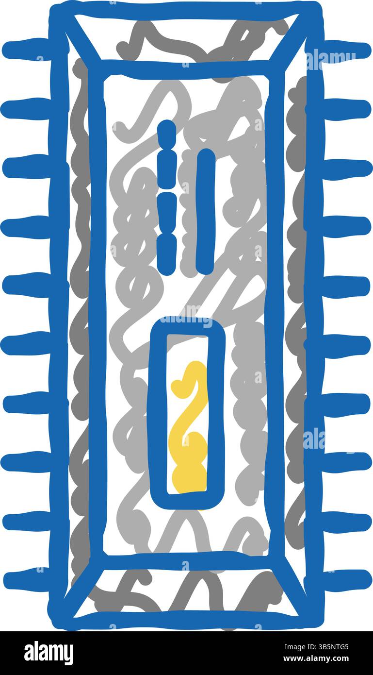 microchip semiconductor manufacturing icon doodle illustration Stock ...