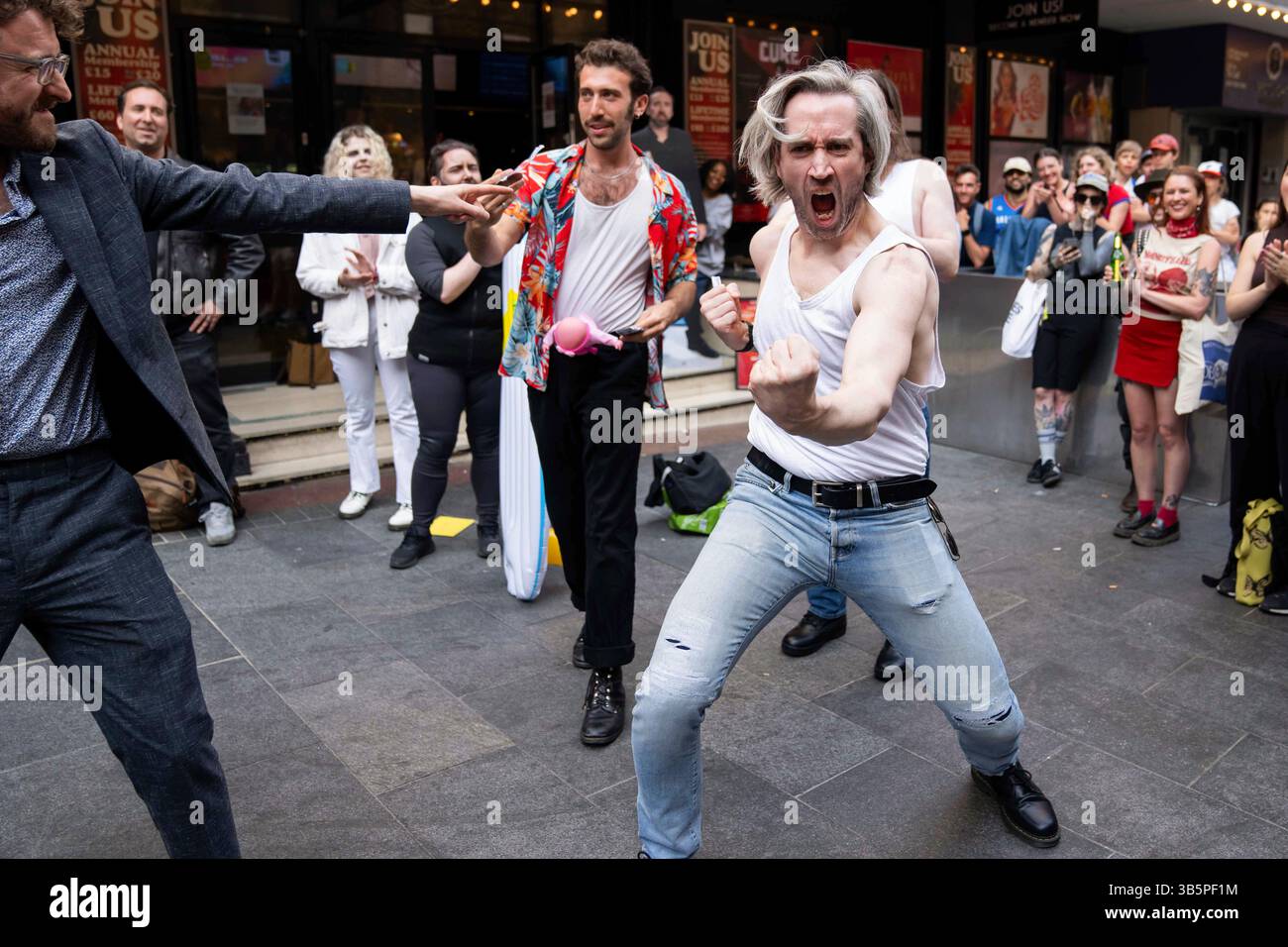 Ali Plumb, left, Patrick Doran and Daniel Breuer, center, at the ...