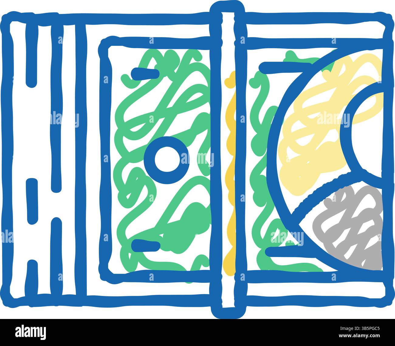 money banknotes for player in video game icon doodle illustration Stock ...