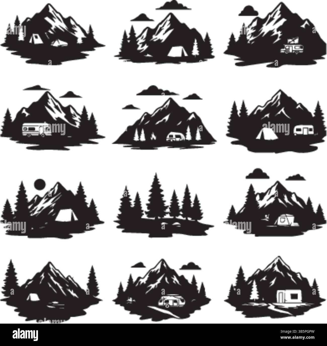 Camping vans Stock Vector Images - Alamy