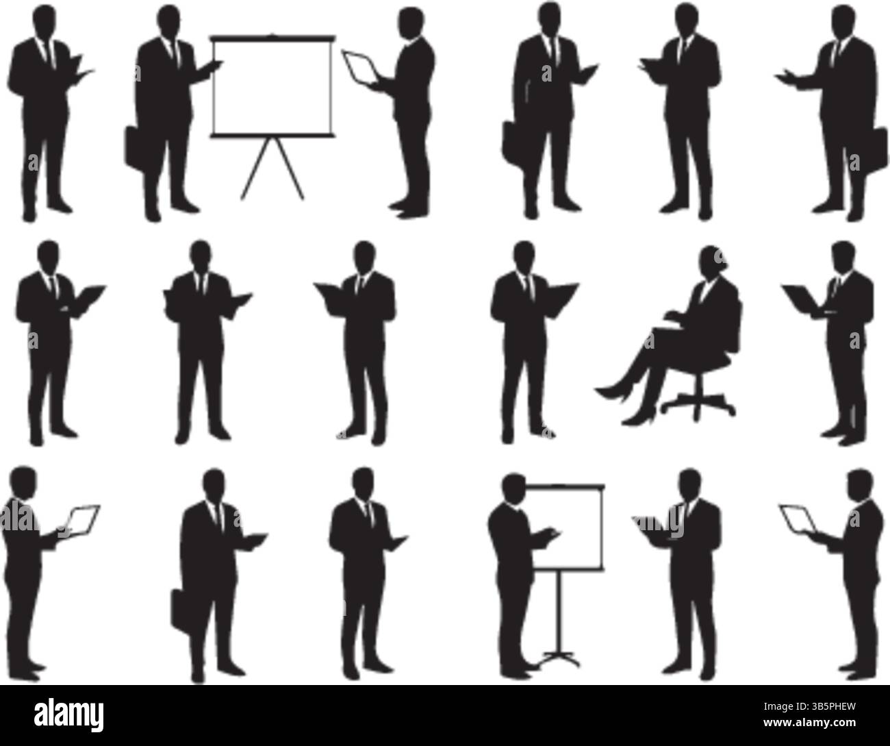 Business Silhouettes: Diverse Office Professionals in Modern Action ...