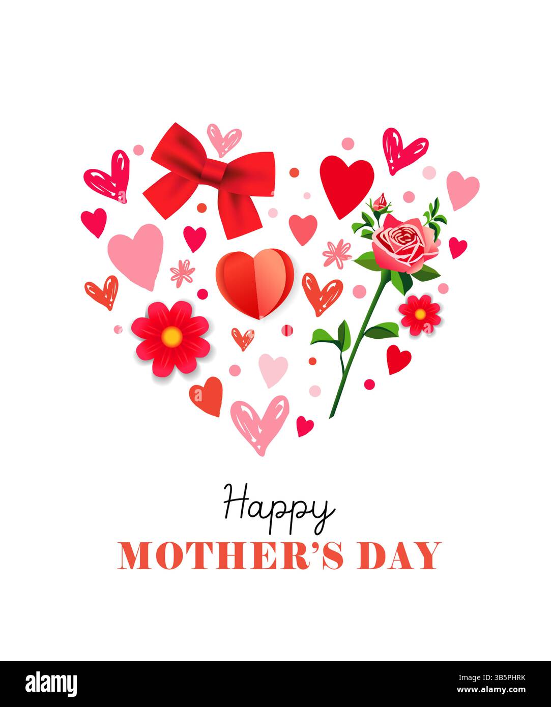 Happy Mother's Day card, heart with pattern of women's accessories and ...
