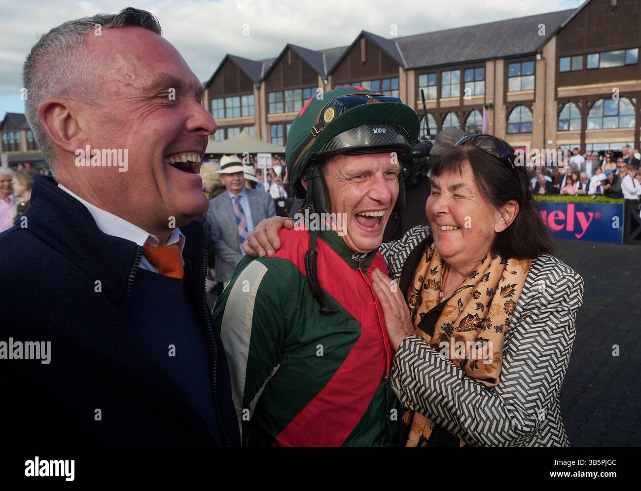 Jockey Paul Townend (centre) with Professor Caroline Tisdall after ...