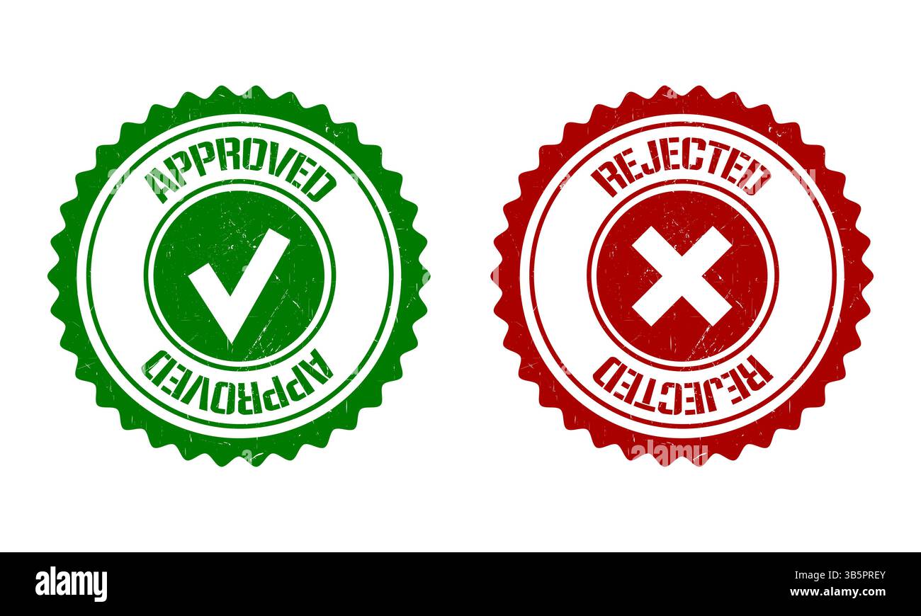 Approved and rejected rubber stamp grunge Stock Vector Image & Art - Alamy