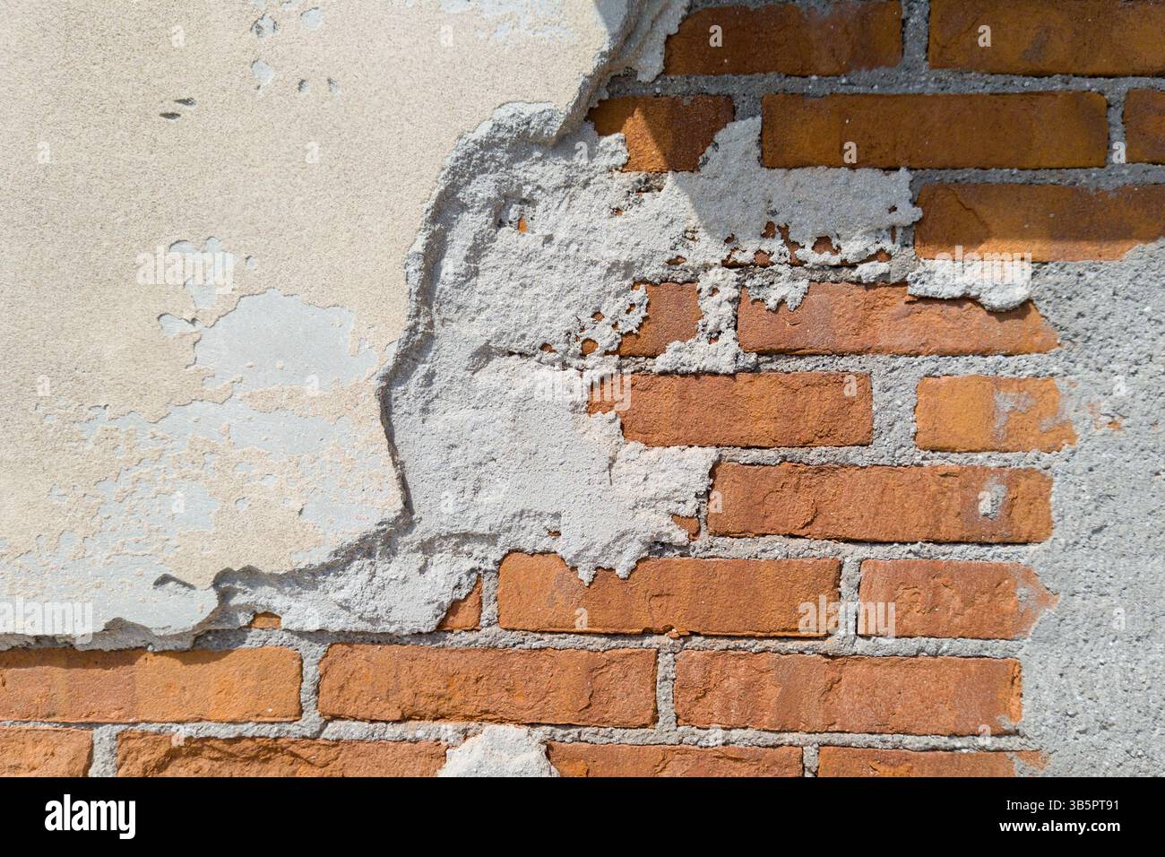 Exposed Brick Wall with Peeling Plaster Texture Stock Photo - Alamy