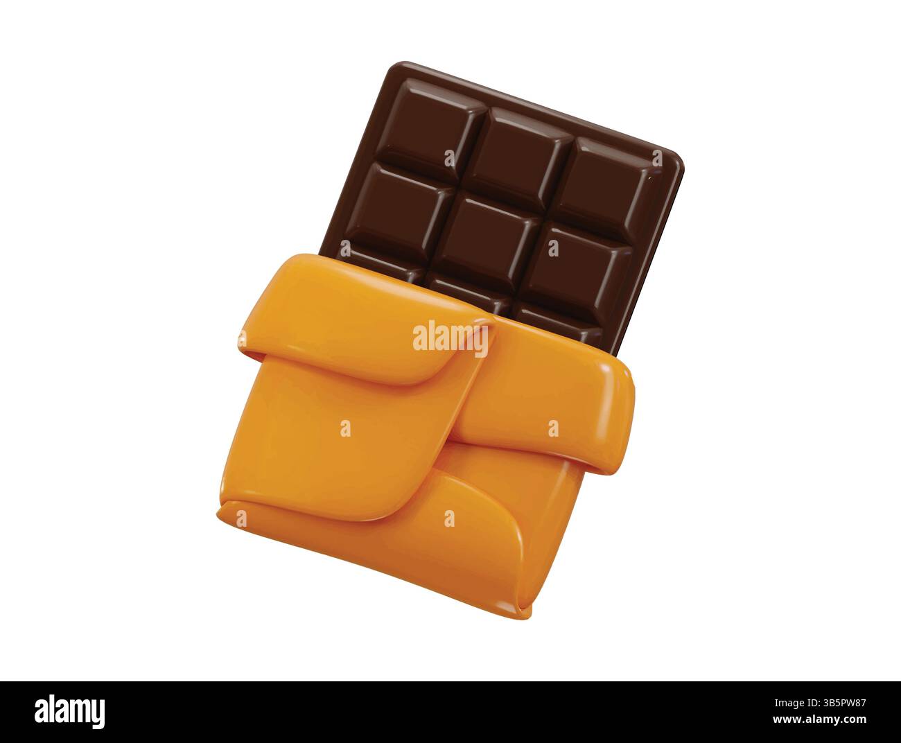 chocolate bar wrapped in a bright wrapper for a sweet treat icon 3d ...