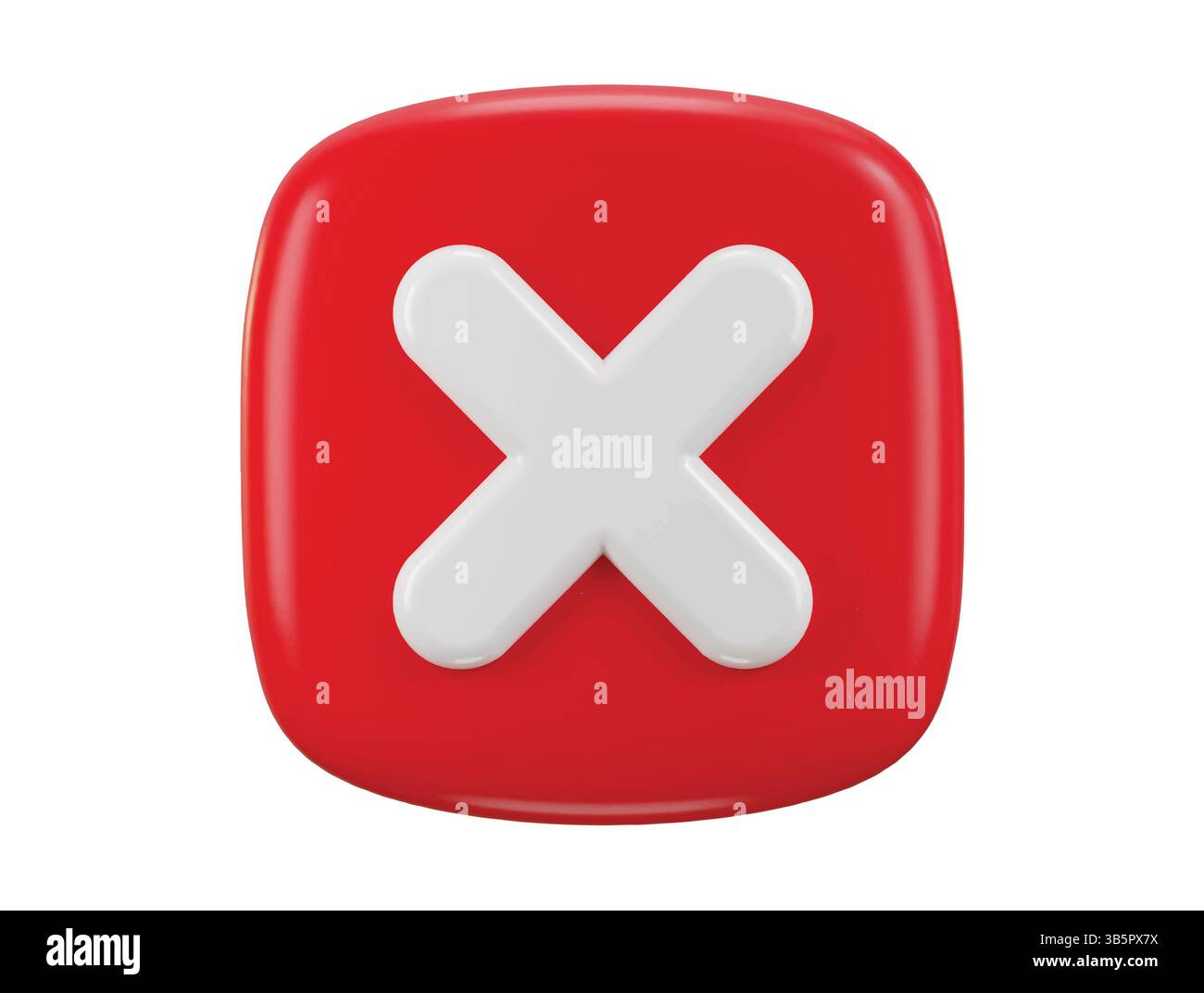 Cross Mark icon 3d render concept of check wrong, failed, false tick, reject, disagree on ...